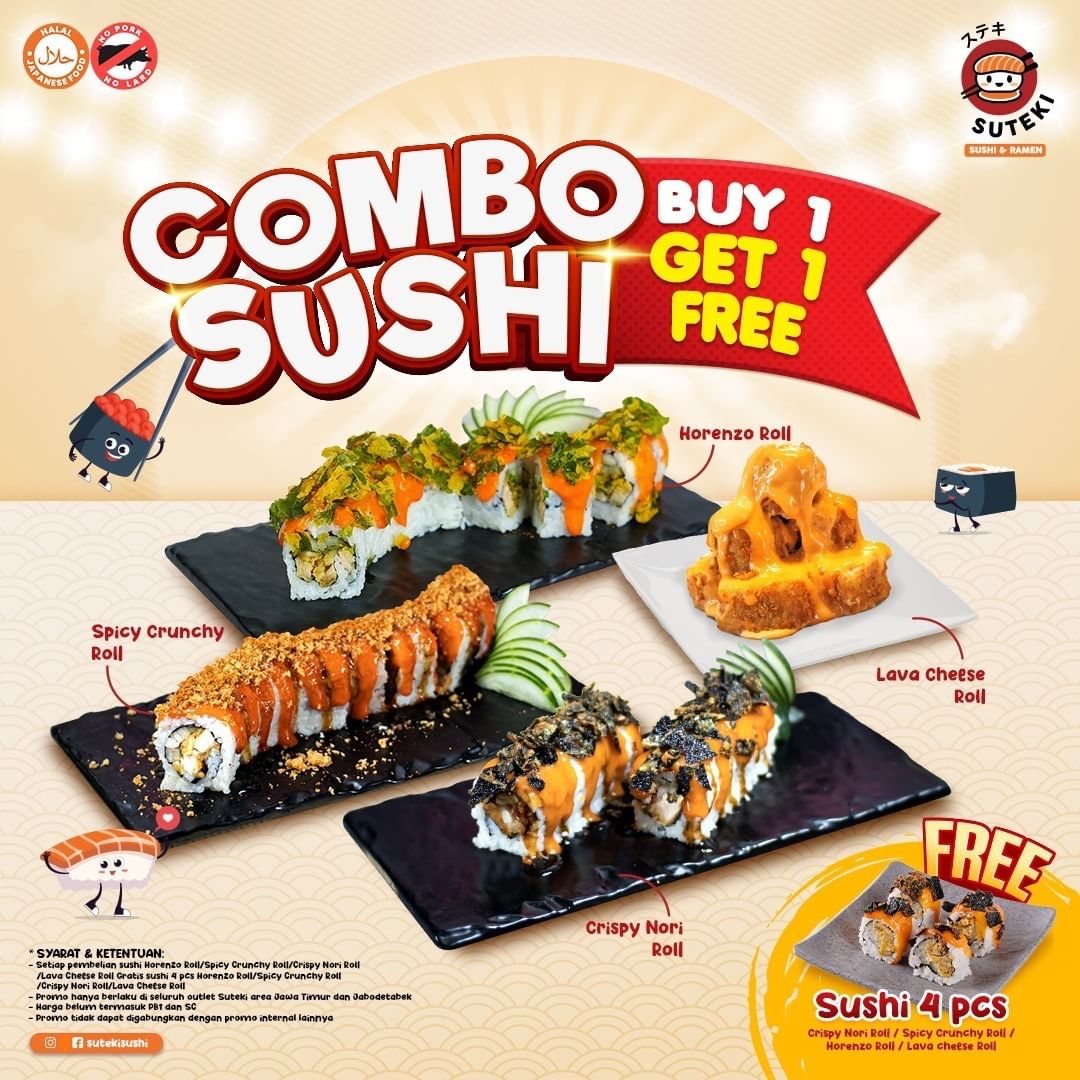 Combo Sushi! Buy 1 Get 1 Free! - Suteki - Galaxy Mall